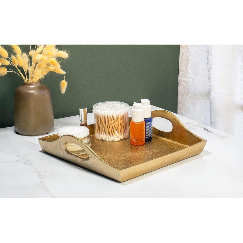 Everly Quinn 11 Inch Square Textured Aluminum Decorative Bar/Vanity ...