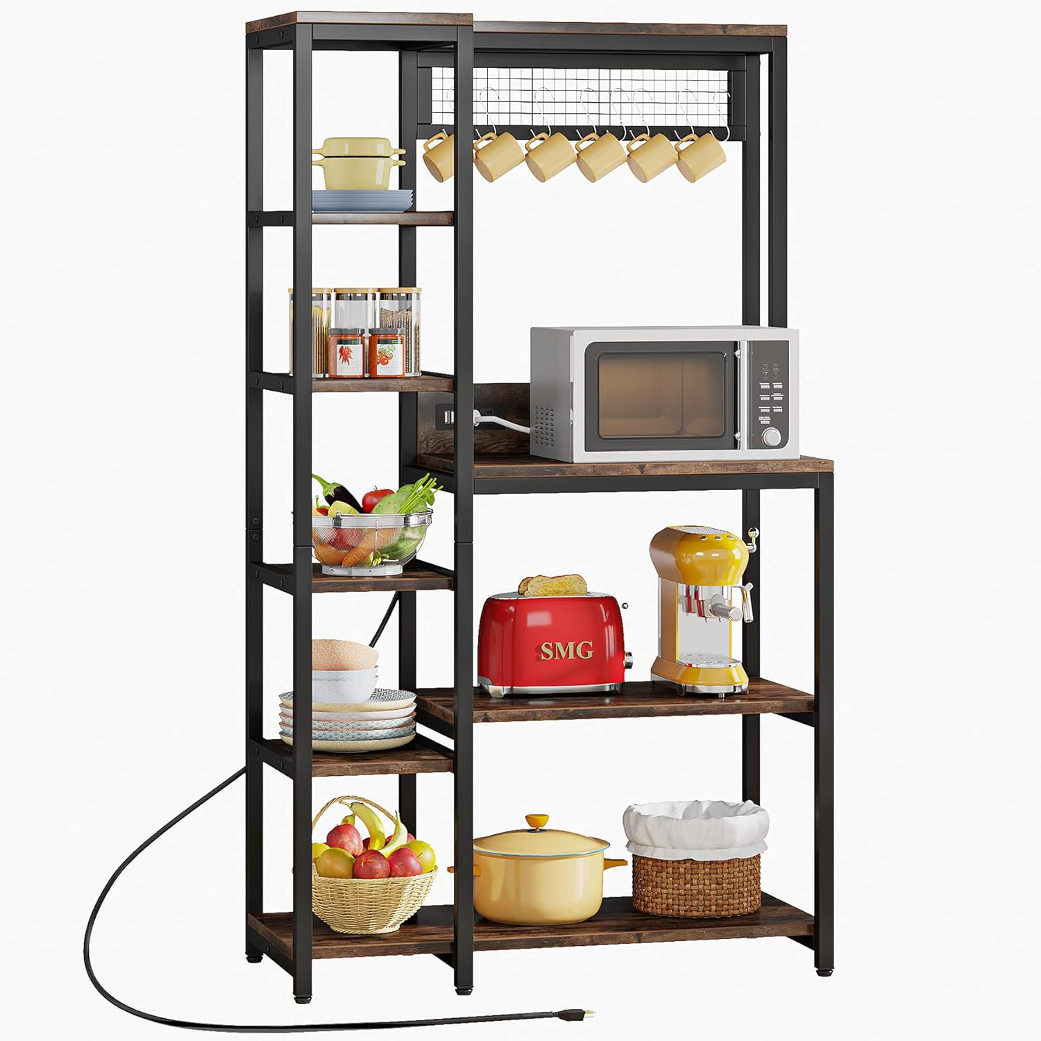 17 Stories Kitchen Baker’s Rack With Power Outlets & Usb Ports ...