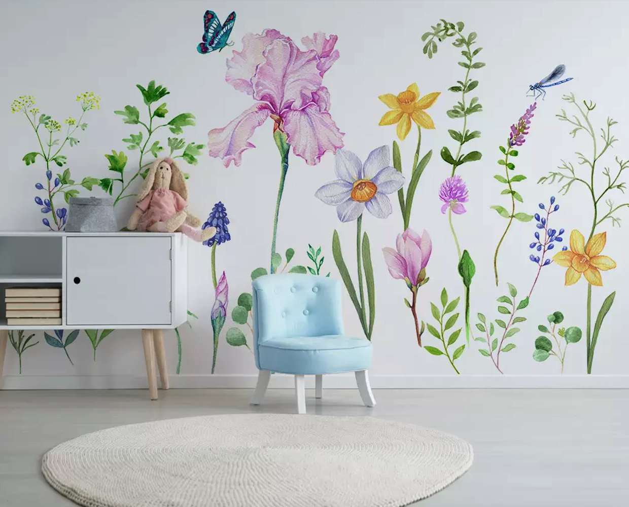 GK Wall Design Cartoon Flower Garden 6.25' L x 112" W Paintable Wall ...