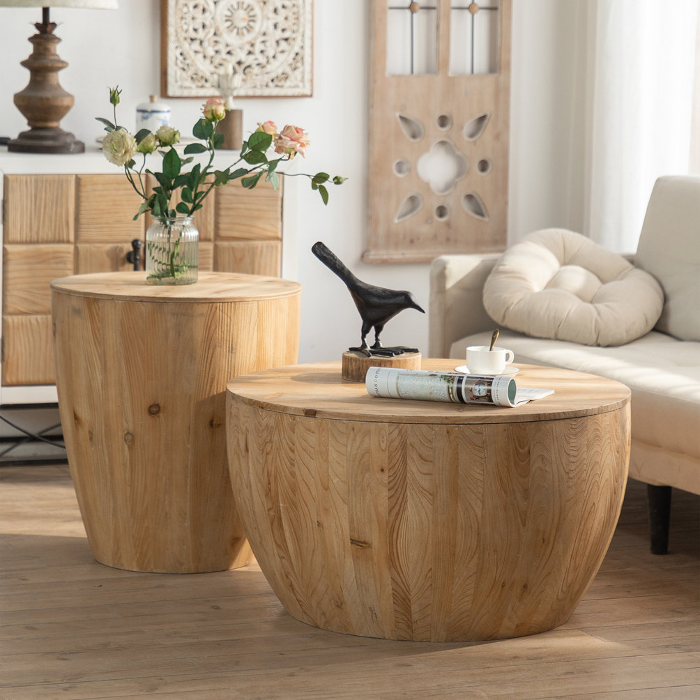 Loon Peak® Vintage Style Bucket Shaped Coffee Table Set | Wayfair