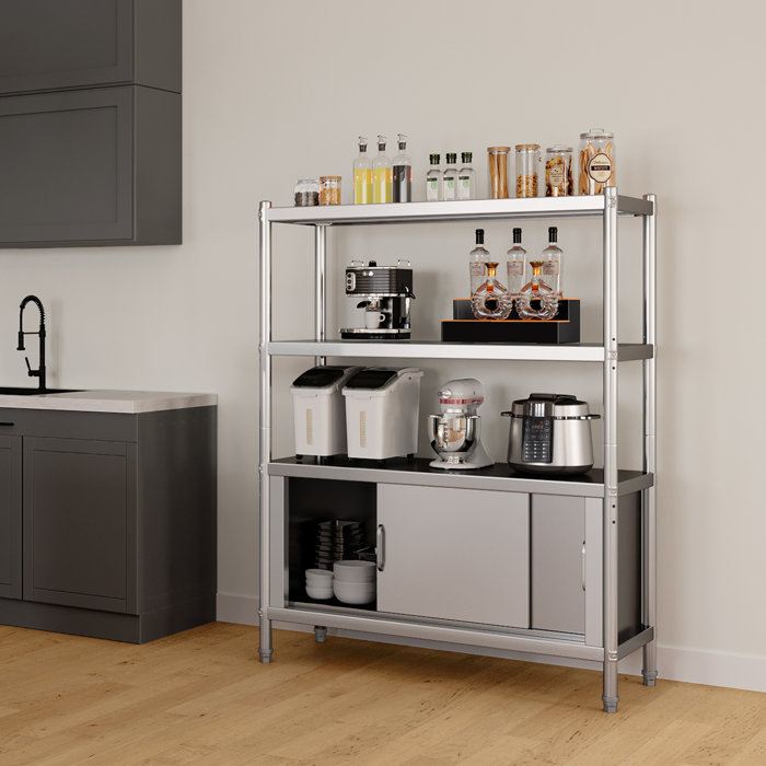 Rebrilliant 48'' W Stainless Steel Shelving Unit | Wayfair