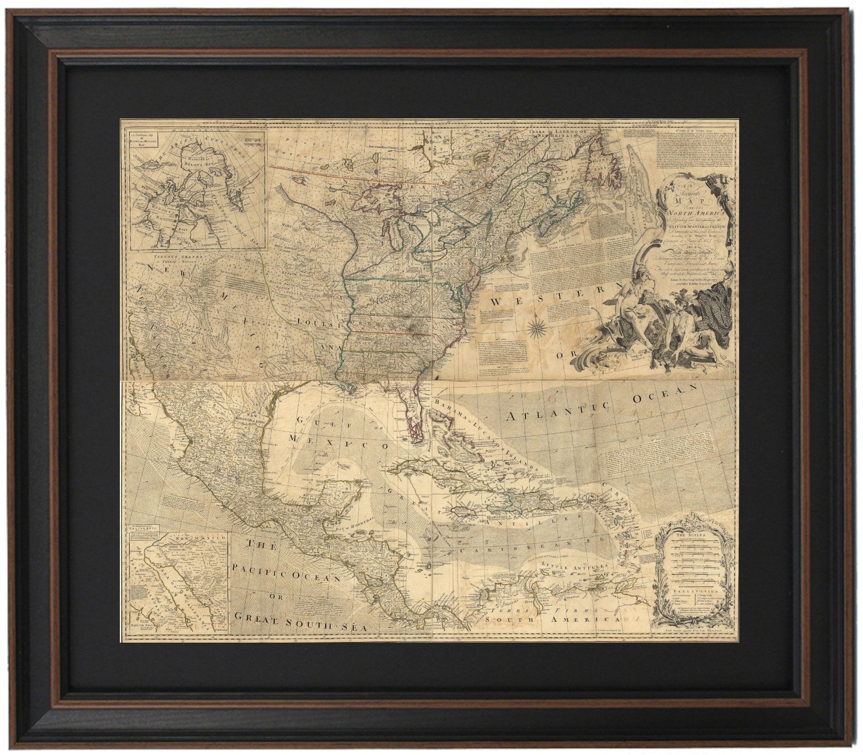 Breakwater Bay Historical Map of North America by Eman Bowen, | Framed ...