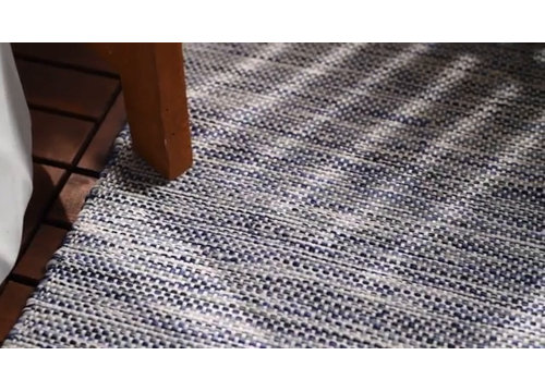 Home Conservatory Solid Blue Handwoven Handwoven Indoor/Outdoor Rug ...