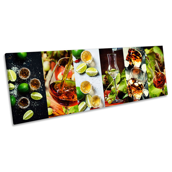 17 Stories Wine Glasses Modern Kitchen - Wrapped Canvas Panoramic Art ...