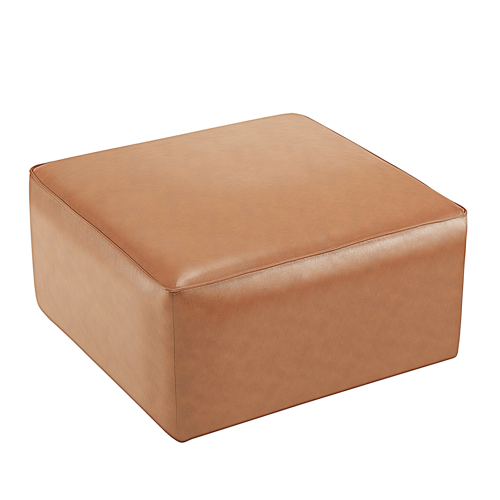 Latitude Run® Square Pu Leather Tan Rest - Relax In Comfort Leather ...