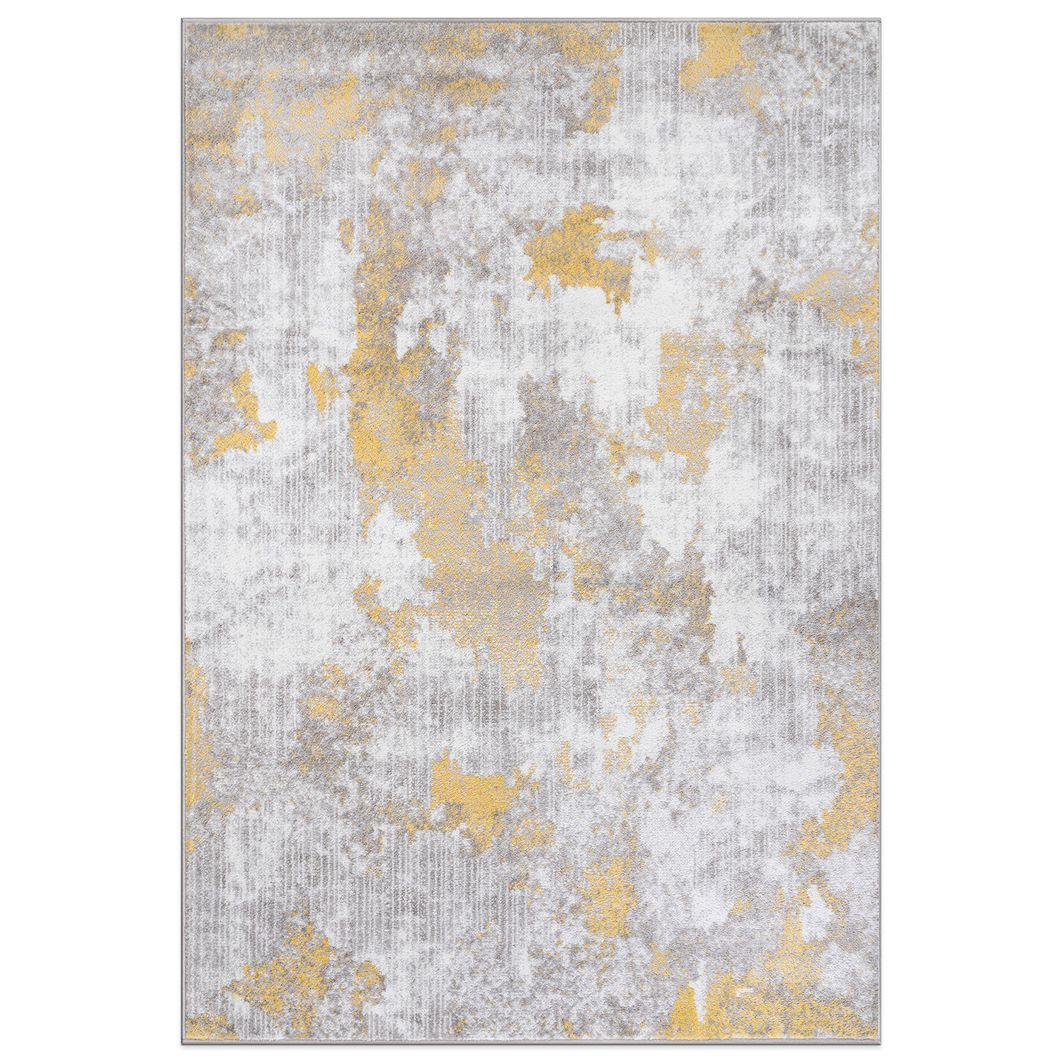 17 Stories Slavejka Abstract Gray/Yellow/Ivory Area Rug & Reviews | Wayfair