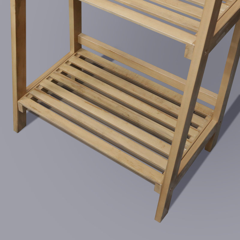 Ebern Designs Woodhaven Slatted 3-shelf Ladder Bookcase With Solid ...