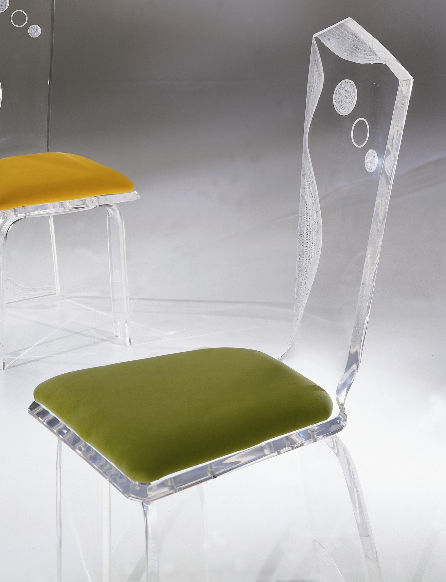 Shahrooz Infinity Side Chair in Clear/Green | Wayfair