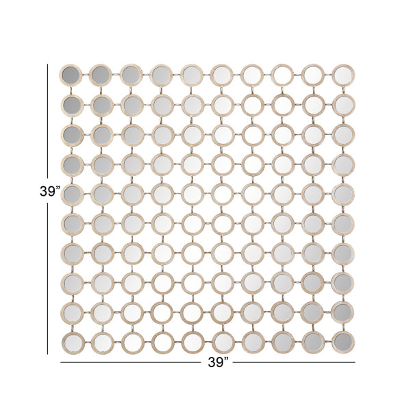 Wade Logan® Metal Geometric Room Wall Mirror with Grid Pattern ...