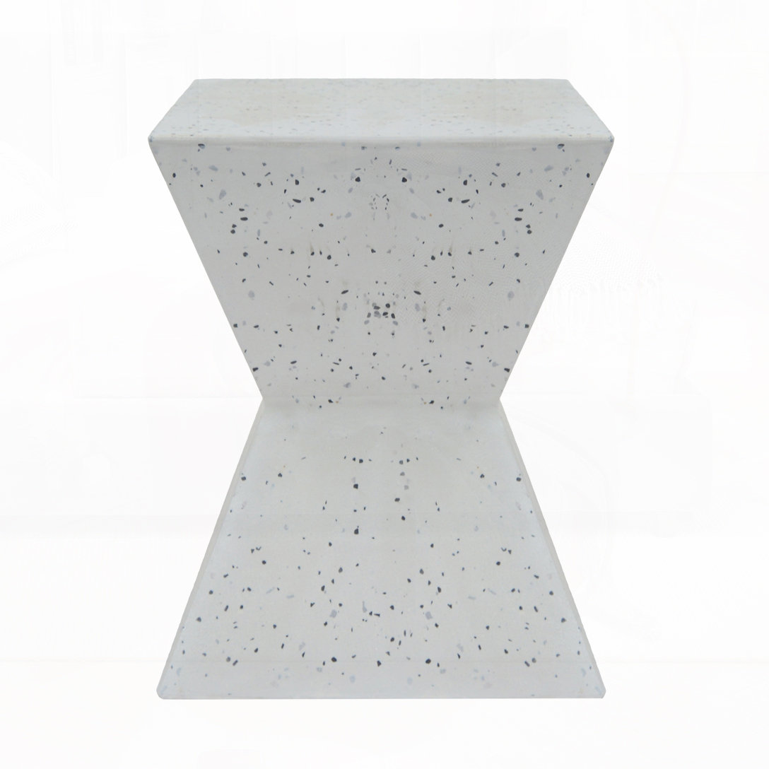 Ivy Bronx 14.75" White Concrete Outdoor Side | Wayfair