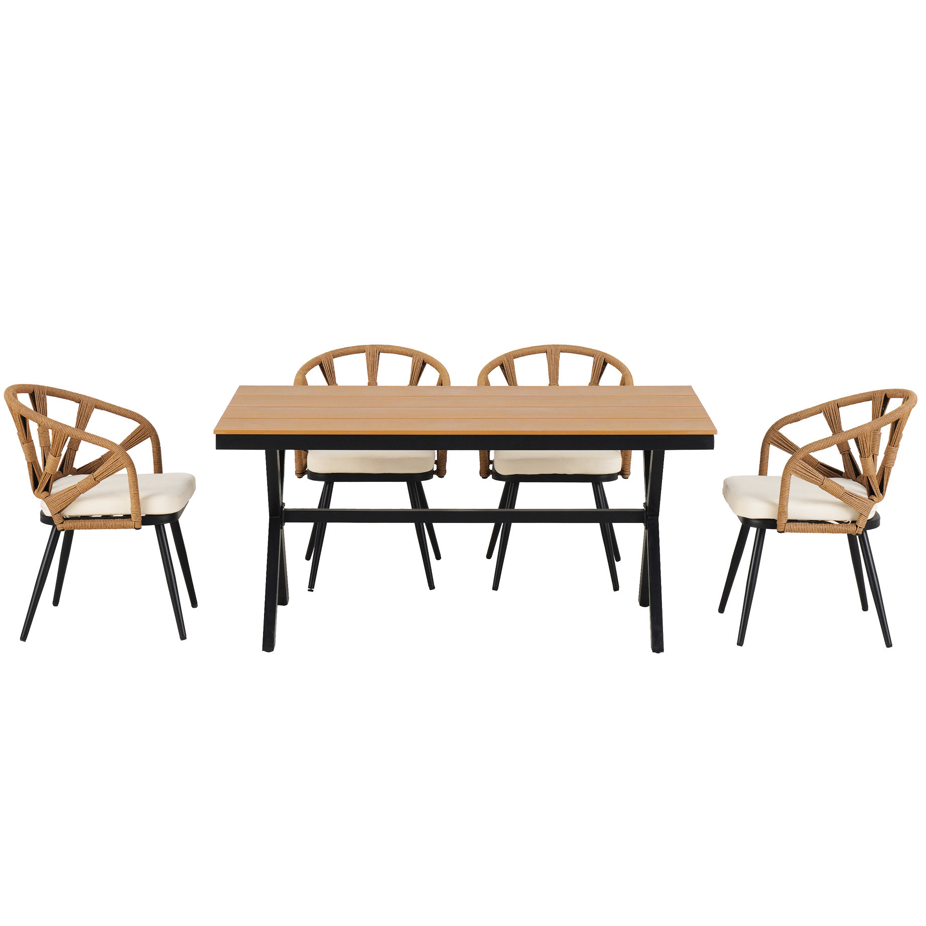 Hokku Designs Modern Pe Pilates With Plastic Wood Table For Outdoors ...