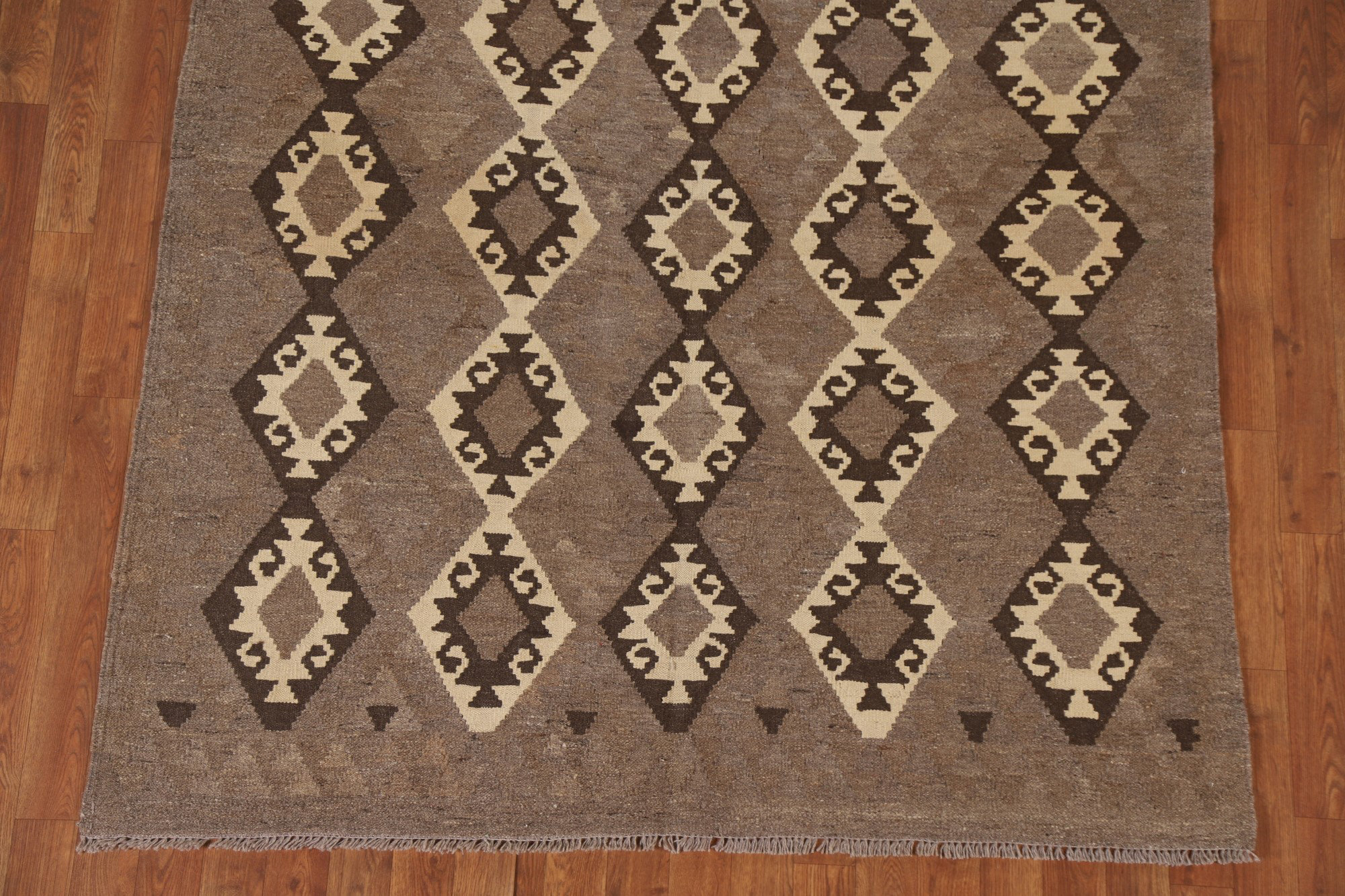 Dakota Fields Geometric Kilim Brown Area Rug 5x6 | Wayfair