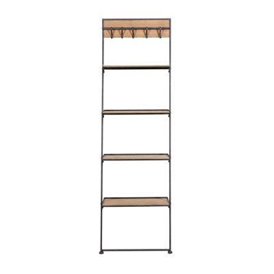 Gracie Oaks Amadeo 4 Piece Metal Tiered Shelf with Hooks | Wayfair