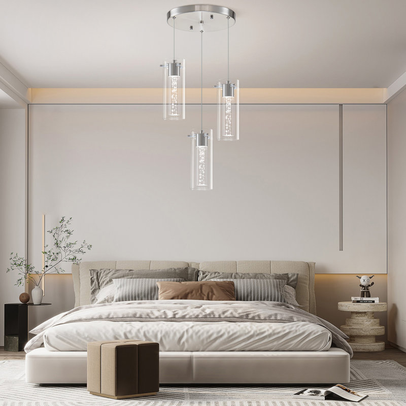 Ivy Bronx Kamarian 3 - Light Clear LED Cluster Pendant & Reviews | Wayfair