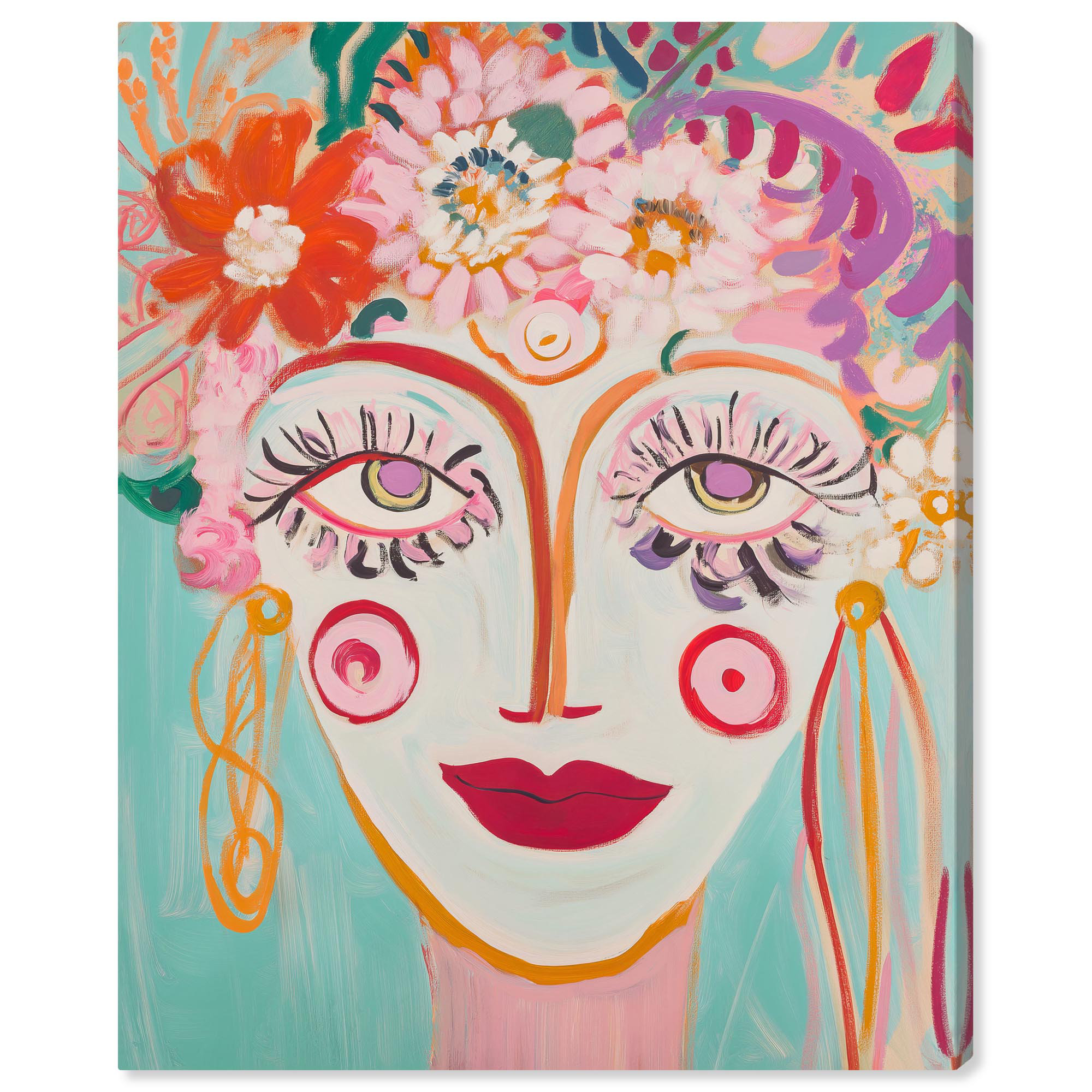 Art Remedy Her Petal Eyes Canvas Modern Portraits by Art Remedy | Wayfair