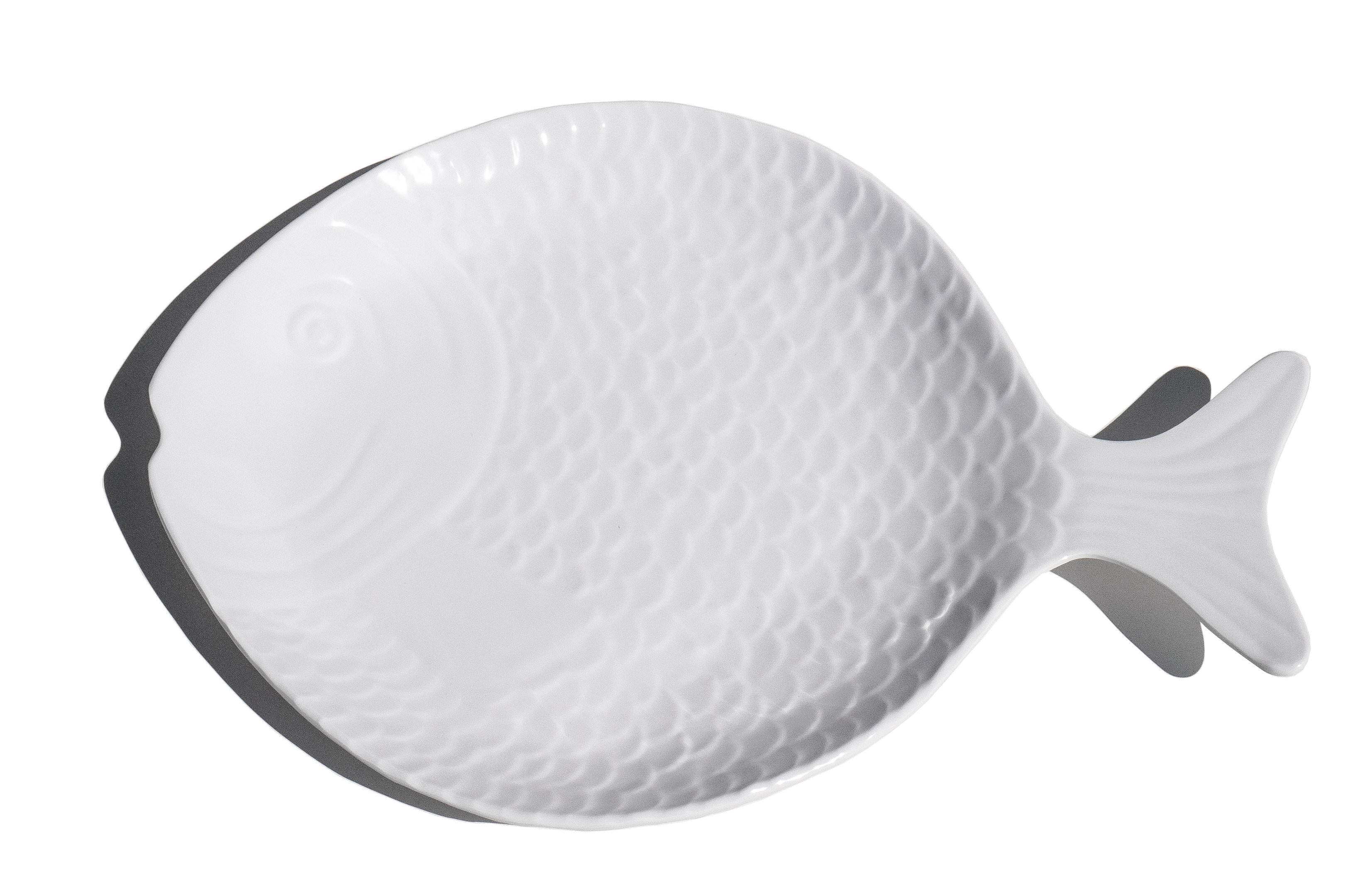 Highland Dunes Coastal Melamine Fish Serving Platter - White - 15" x 11 ...