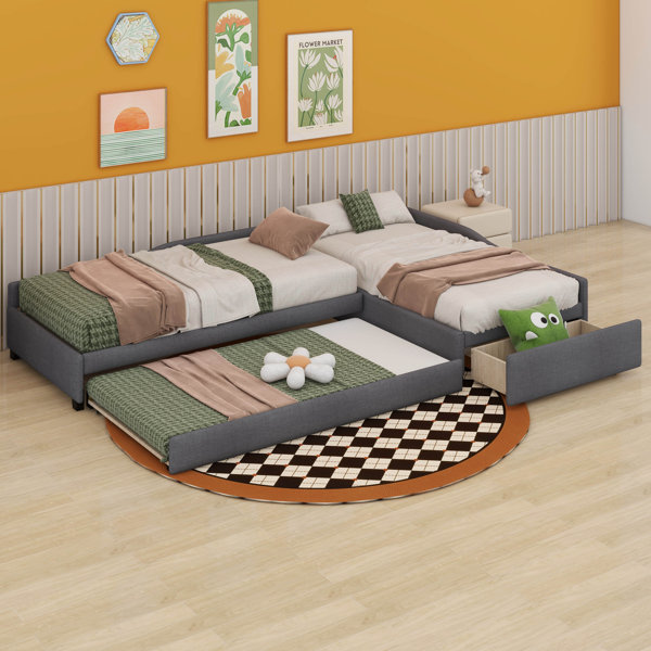 Latitude Run® Twin Platforms Bed with Trundle by Latitude Run® | Wayfair