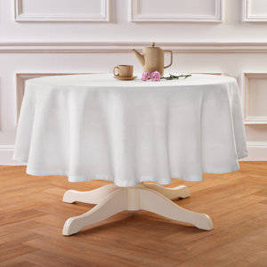 Solino Home Sonoma Hemstitch - 100% Pure Linen Round Tablecloth ...