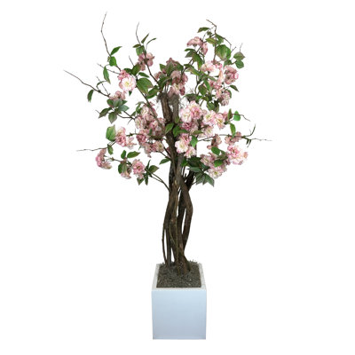 Creative Displays, Inc. 4.5' Faux Cherry Blossom Tree in Fiberstone Pot ...