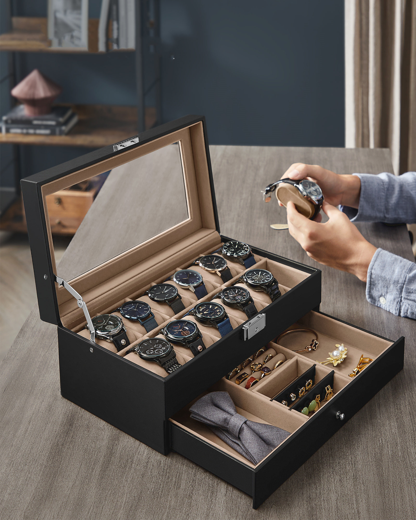 17 Stories Sury Steel Watch Box + | Wayfair.co.uk