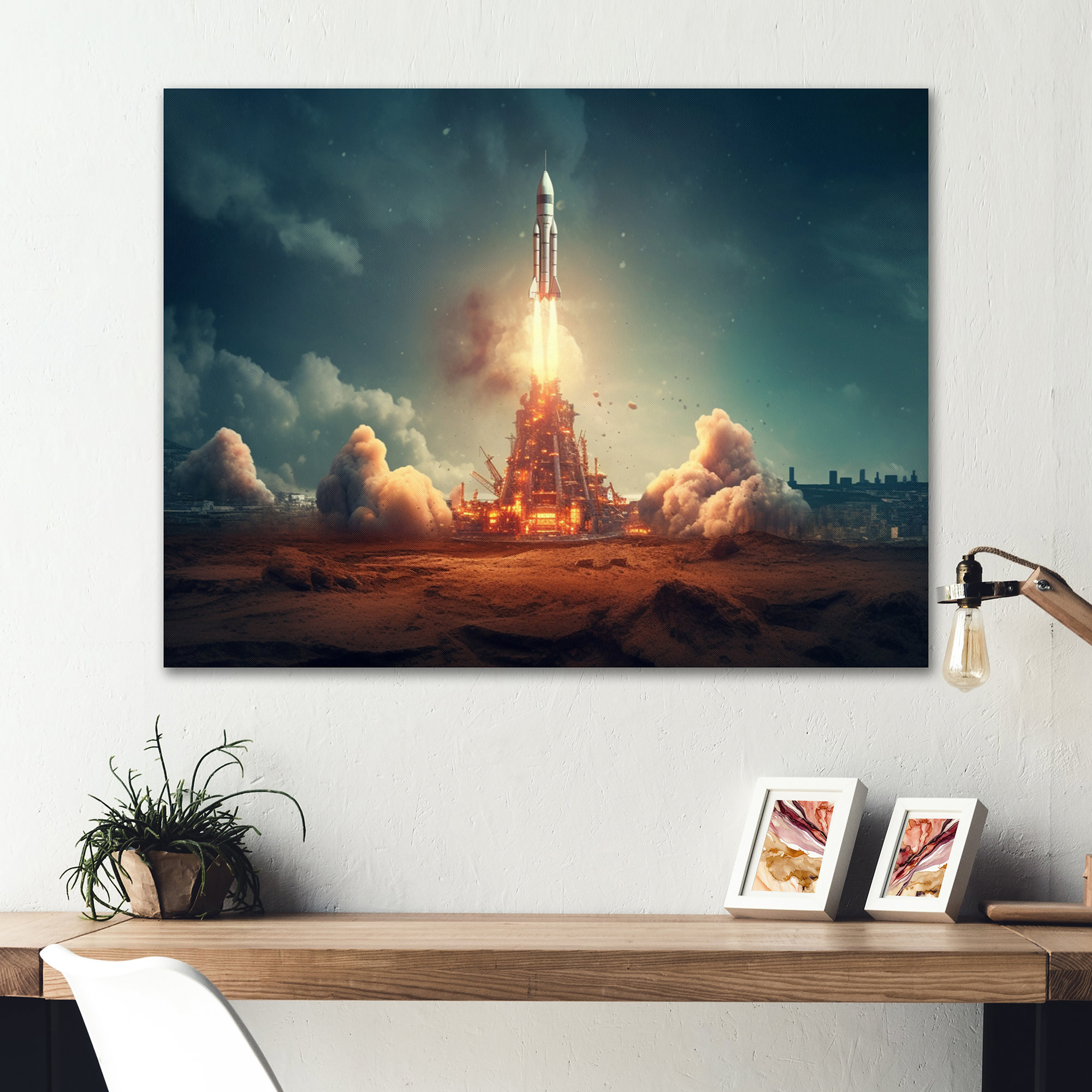 Latitude Run® Vintage Spaceship Rocket I - Rocket Print on Metal | Wayfair