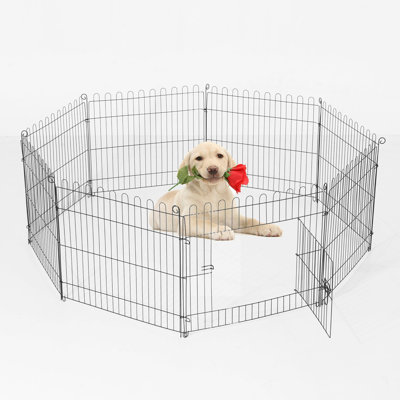 Archie & Oscar Chalk 61cm 8 Panel Indoor/Outdoor Metal Pet Pen ...