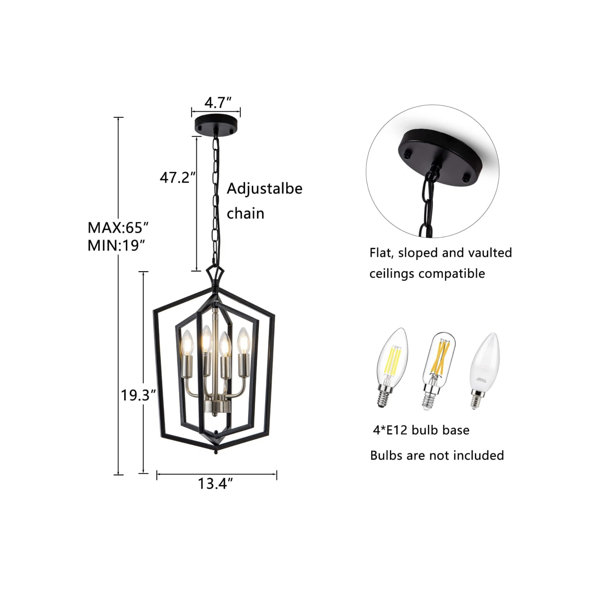 Gracie Oaks Eathan 4 - Light Dimmable Chandelier | Wayfair