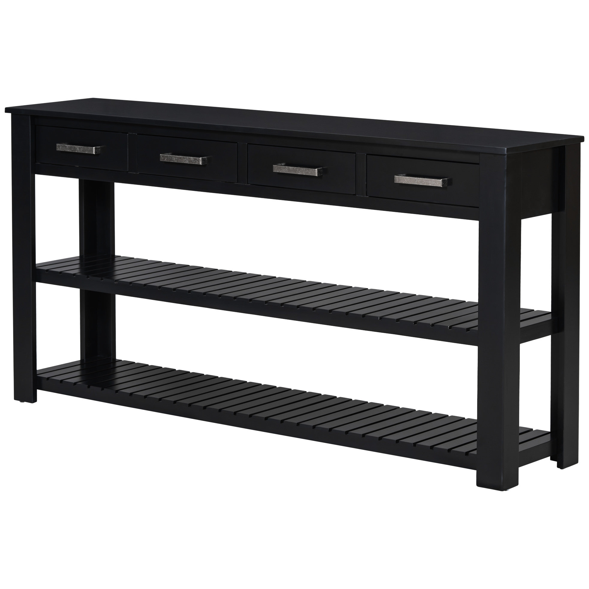 Latitude Run® And Pine Console Table, 4 Drawers, 2 Shelves, 60.52 Lb ...