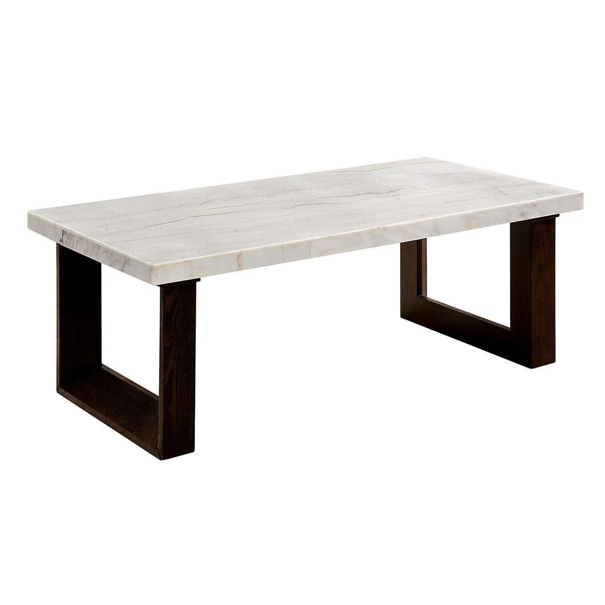 Brayden Studio® Natural Marble Top & Espresso Finish Rectangular Coffee ... Brayden Studio® Natural Marble Top & Espresso Finish Rectangular Coffee ...