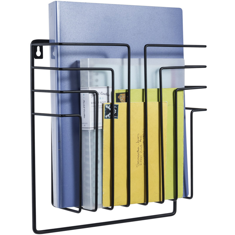 17 Stories Wall Art Deco Black Magazine Holder Rack | Wayfair