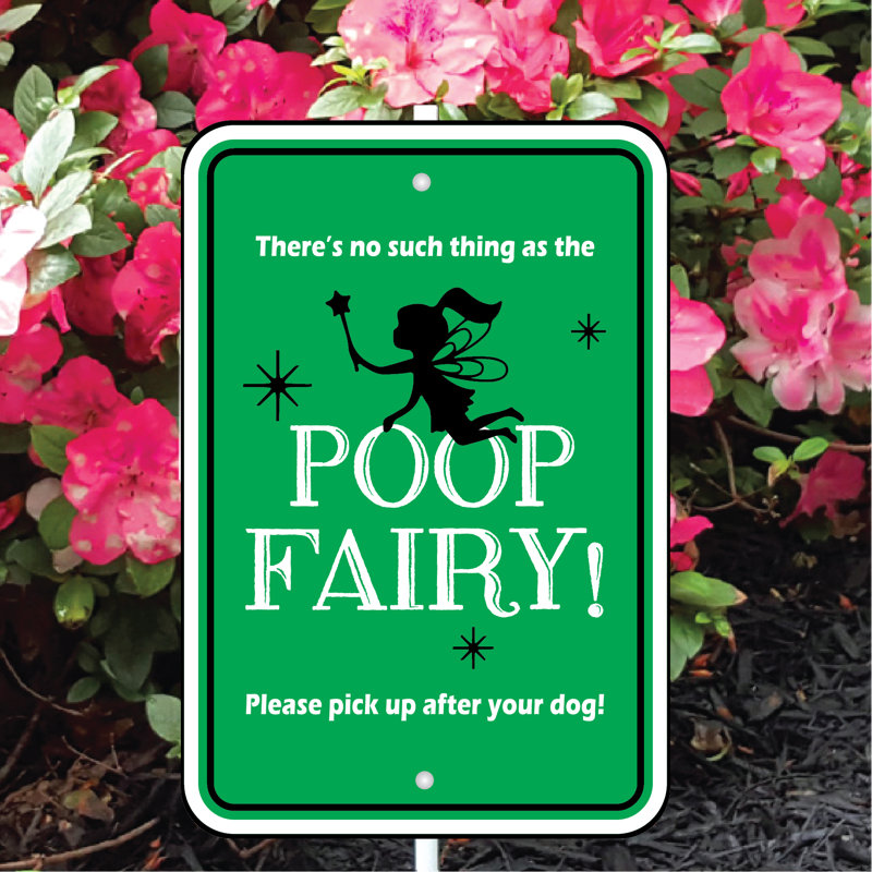 Imagine This Company Poop Fairy Green Mini Garden Sign | Wayfair