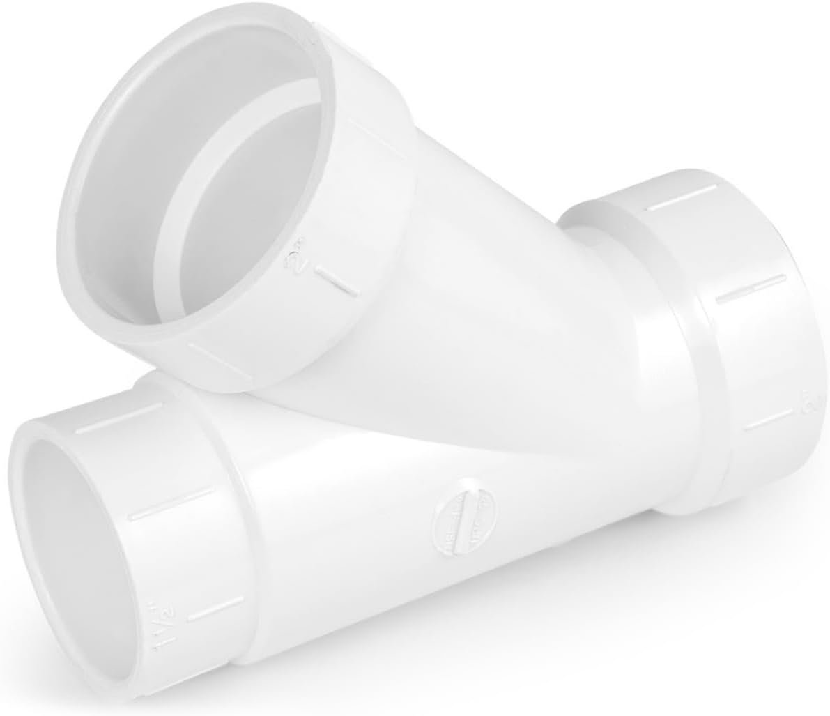 Supply Giant 4" x 4" x 3" PVC DWV Wye Reducing Hub, White PVC Drain ...