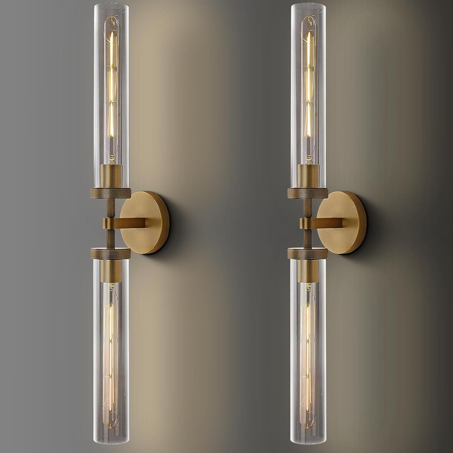 Ebern Designs 2-Lights 30" Knurled Texture Indoor Wall Sconces with ...