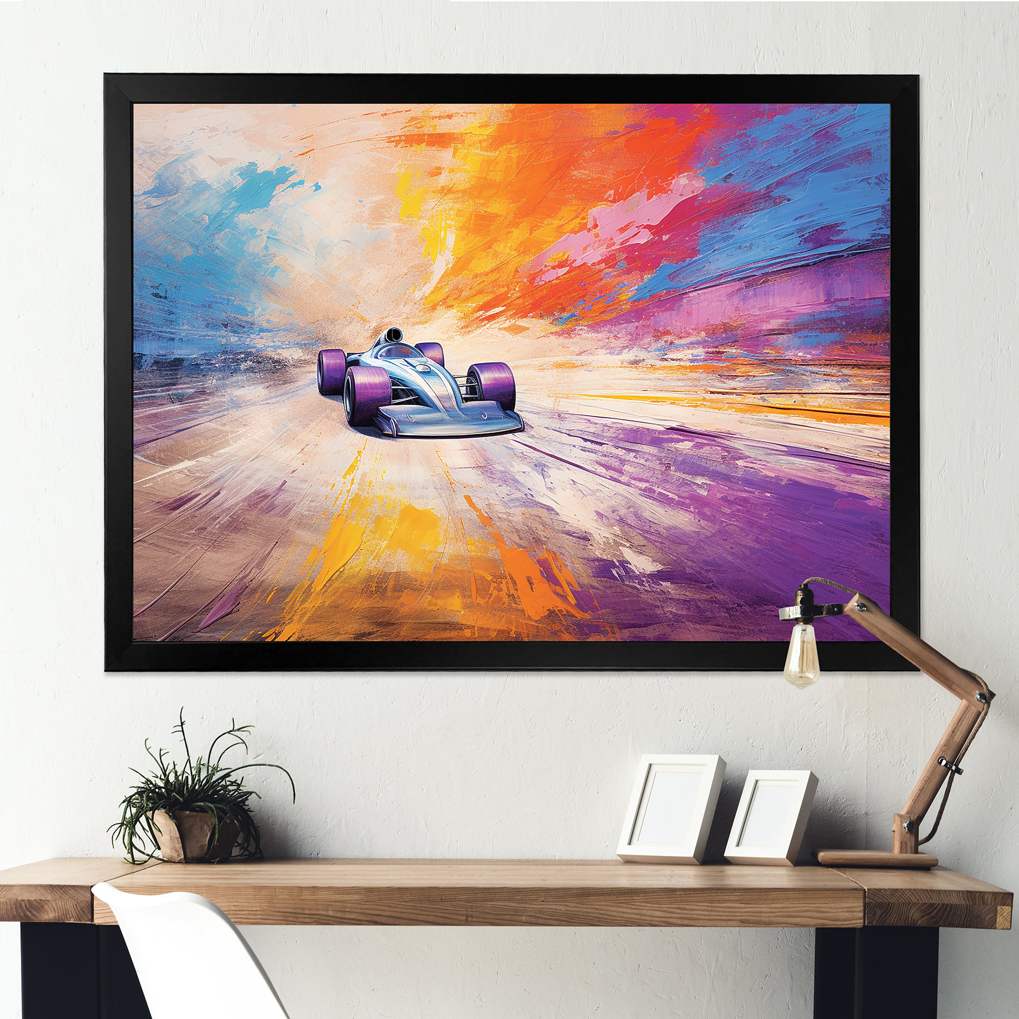 Winston Porter Colorful Formula Car Race Track II - Race Tracks Wall ...