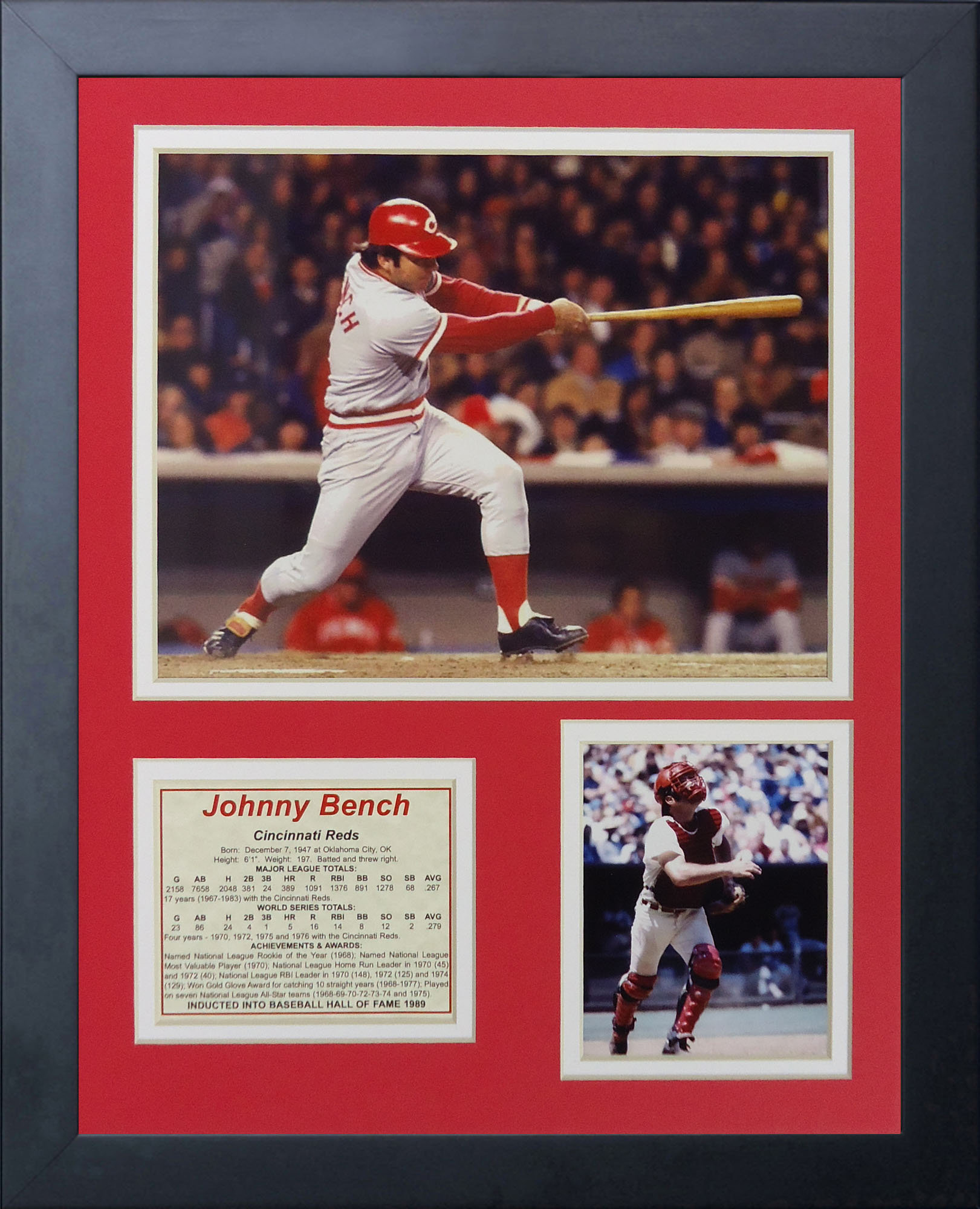 Legends Never Die Johnny Bench - Swing Framed Memorabilia - Wayfair Canada