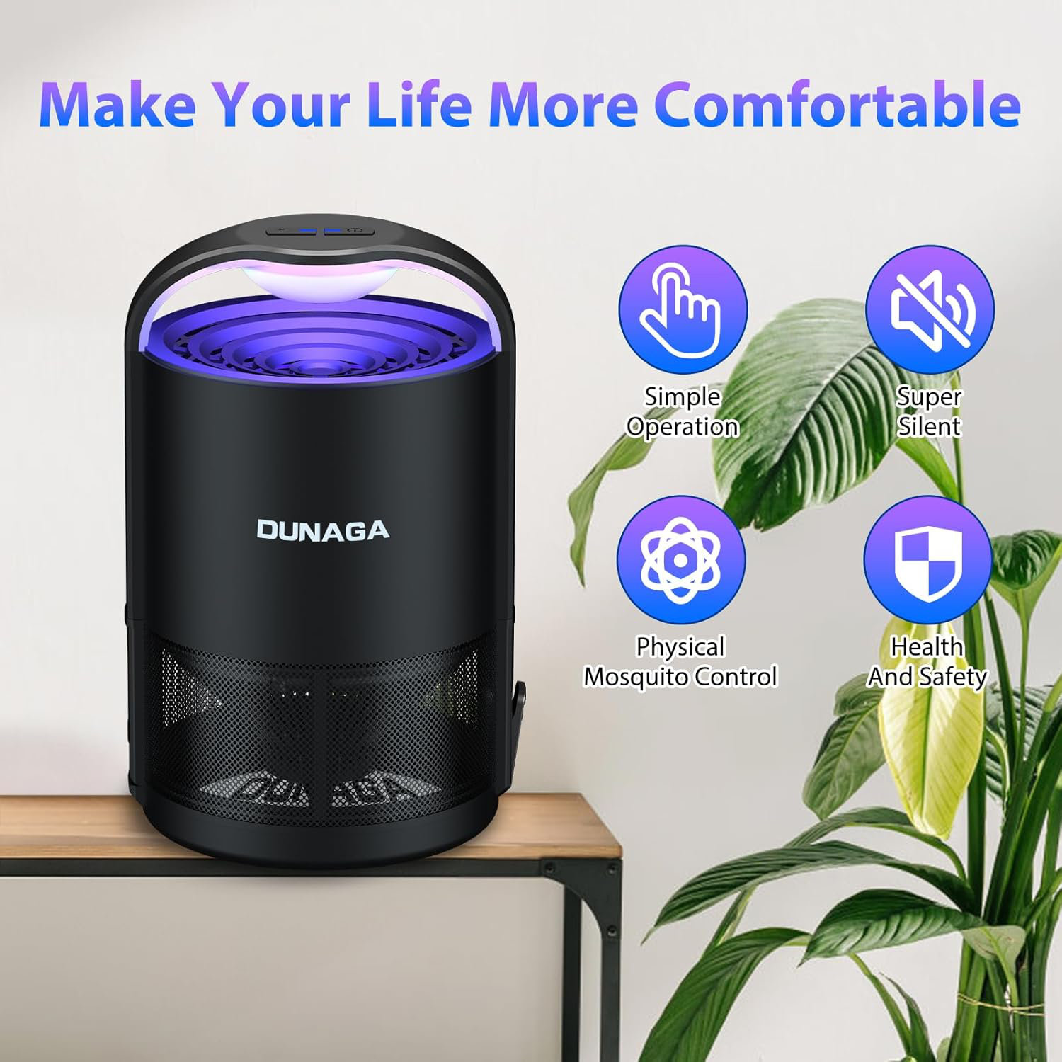 DUNAGA Fly Traps, Fruit Fly Trap Indoor, Gnat Traps, Bug Zapper Indoor ...