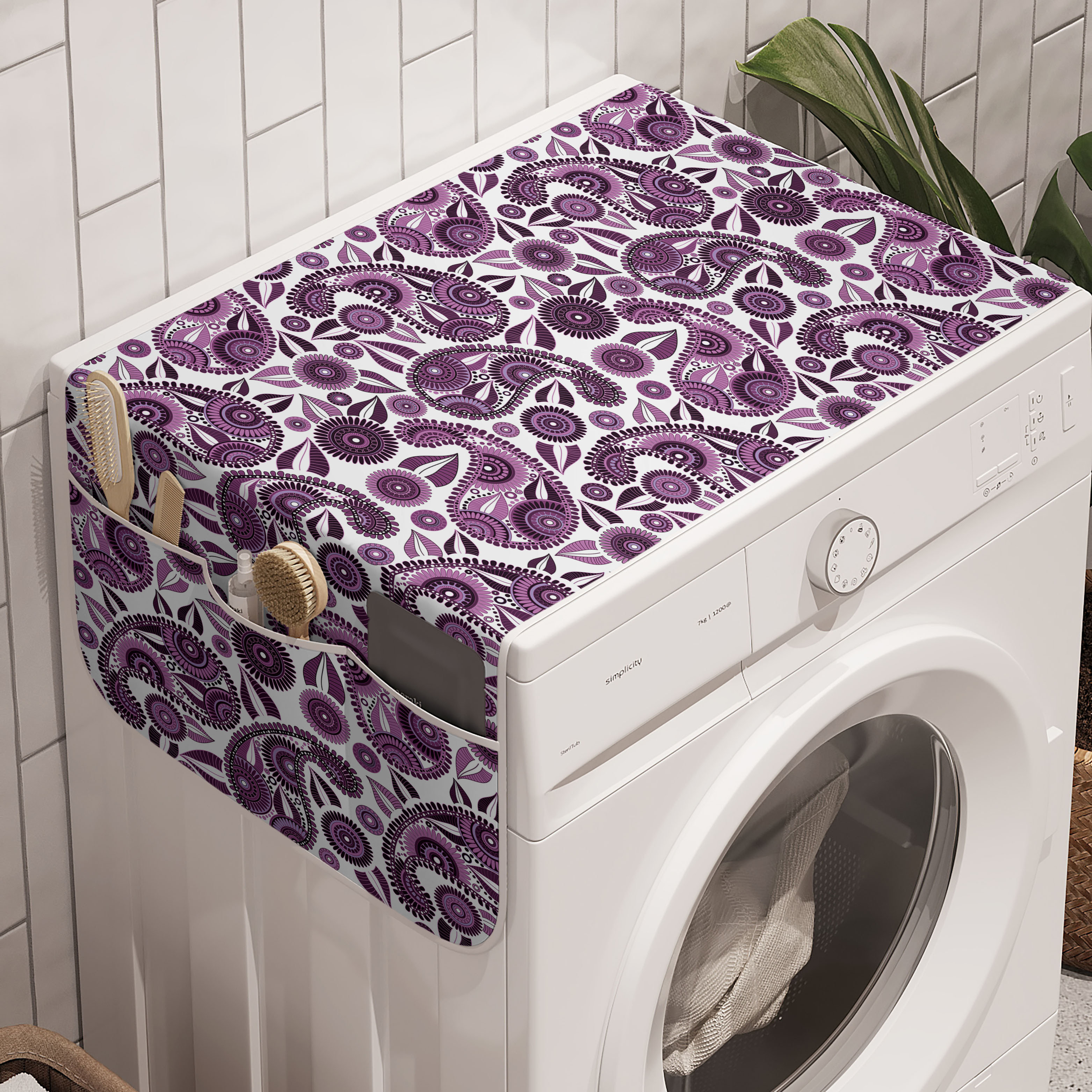 East Urban Home Paisley Washing Machine Organizer Pack of 2 47" x 18.5 ...