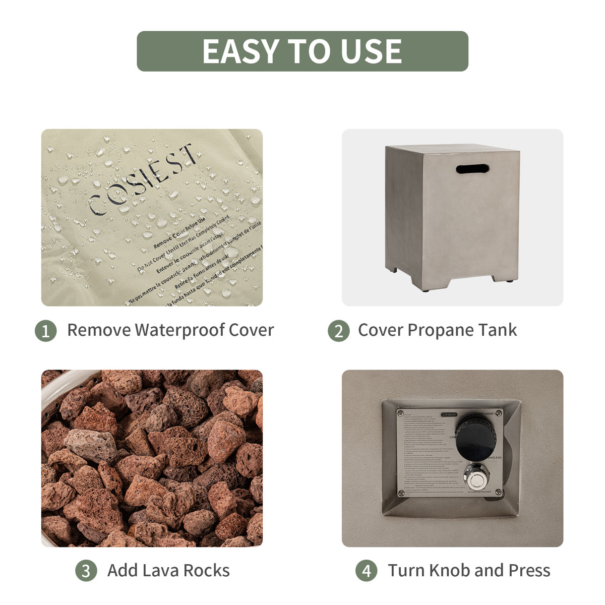 Ebern Designs Shade Concrete Propane Outdoor Fire Pit Table & Reviews ...