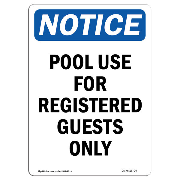 SignMission Pool Use for Registered Guests Only Sign | Wayfair