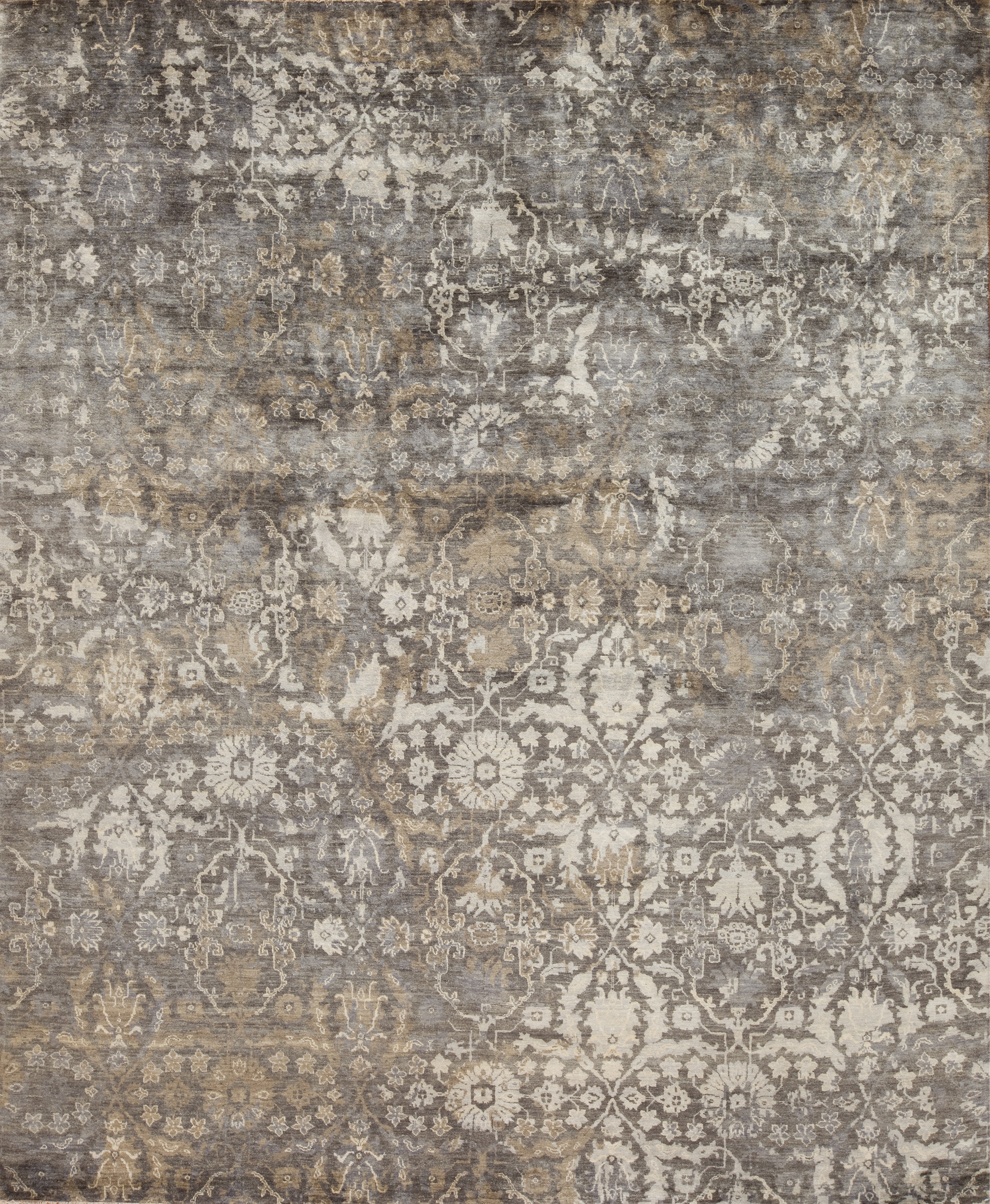 Samad Rugs European Rectangle Damask Hand-Knotted Wool Area Rug in ...