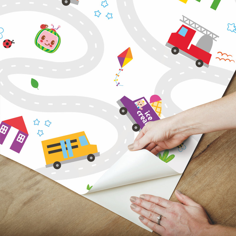 Room Mates CoComelon Road Map Peel & Stick Wallpaper | Wayfair