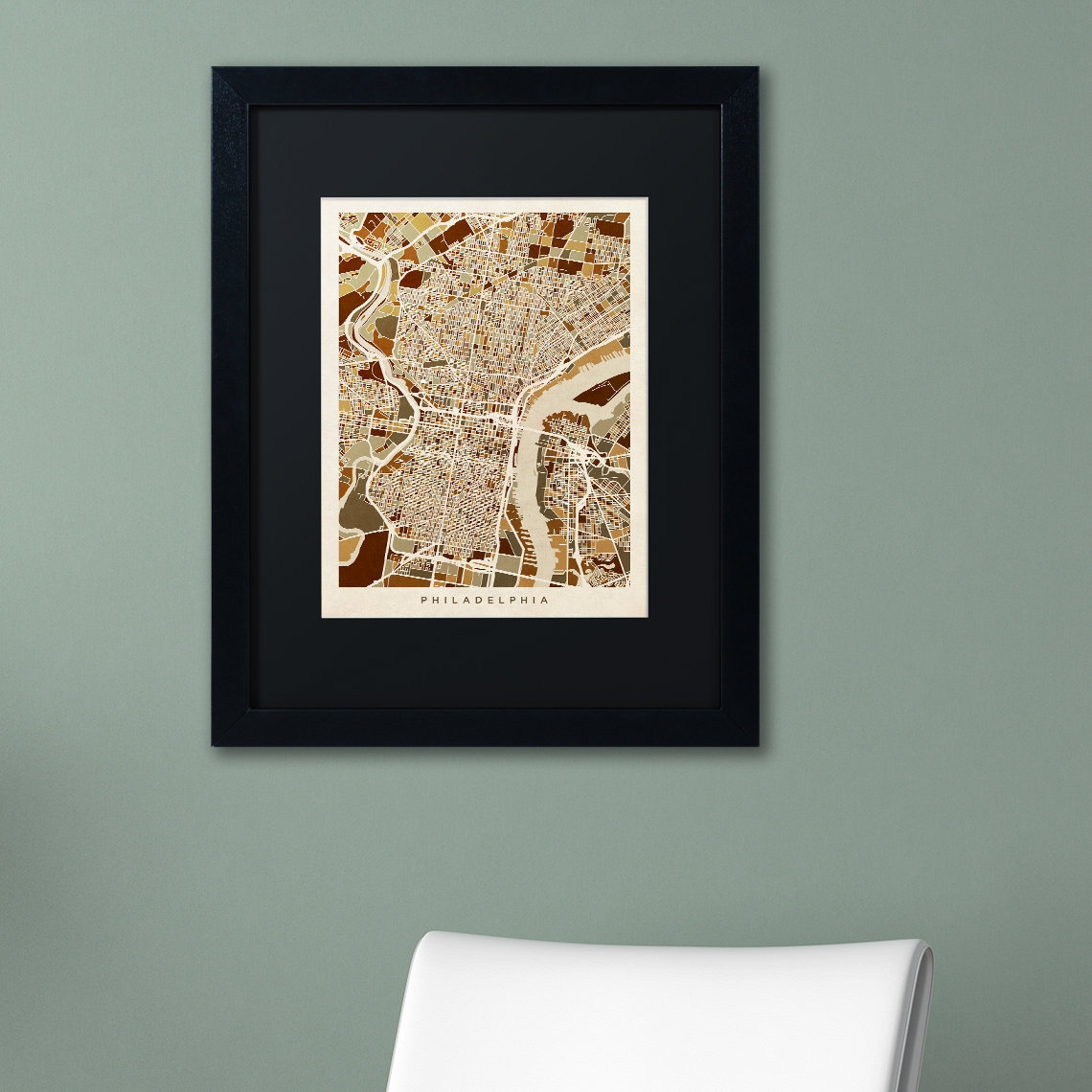 17 Stories 'Philadelphia Street Map II' Framed Graphic Art Print on ...