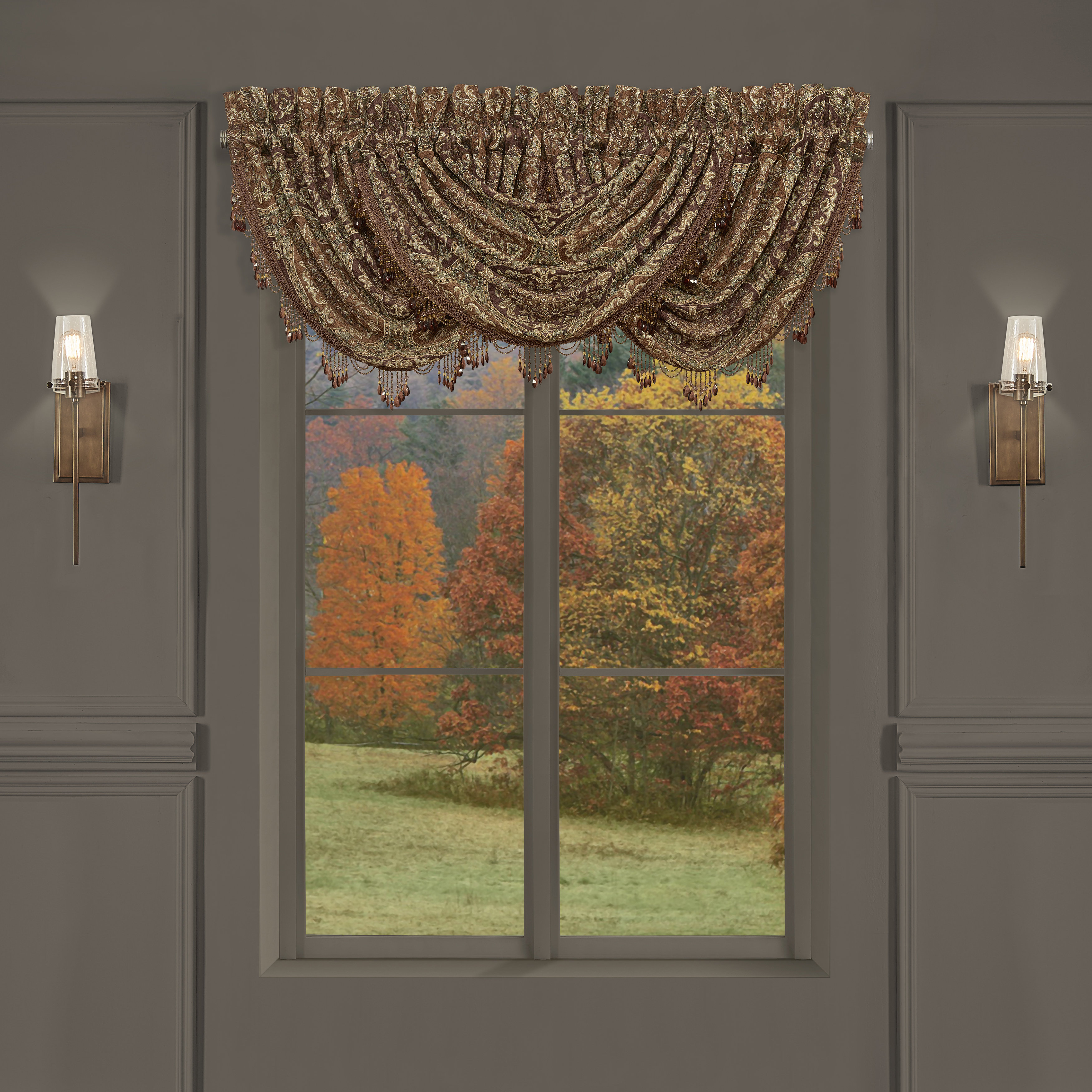 Five Queens Court Harvena Window Waterfall Valance | Wayfair