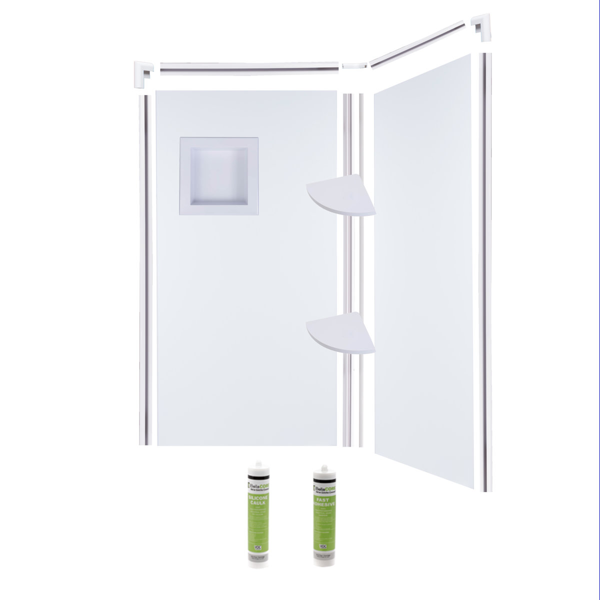 Bella CORE 2 Wall Tub and Shower Surround up to 48Dx48Wx96H | Wayfair