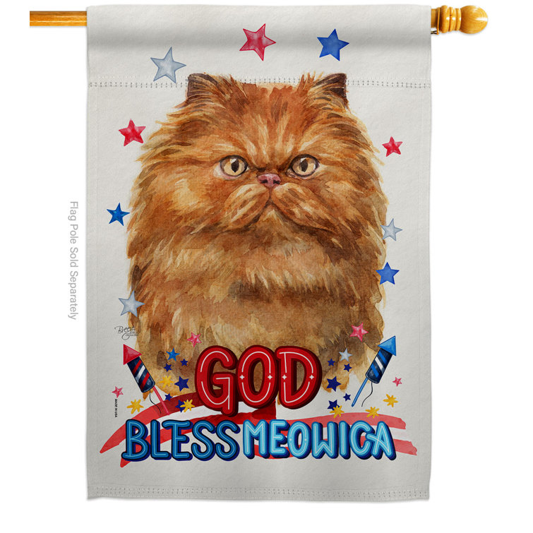 Breeze Decor Double Sided 40'' H x 28'' W Polyester Cat House Flag ...