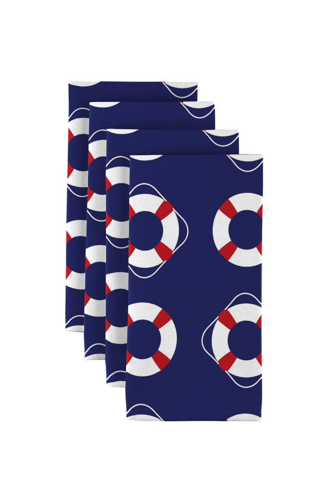 Fabric Textile Products, Inc. Nautical Life Saver Floats 18" Napkins ...