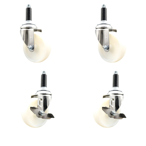 Service Caster 4 Piece Nylon Swivel Expanding Caster Set | Wayfair