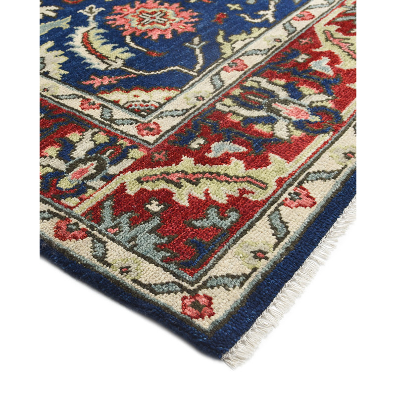 Bungalow Rose Lynton Handmade Hand-Knotted Red/Blue/Beige Rug & Reviews ...