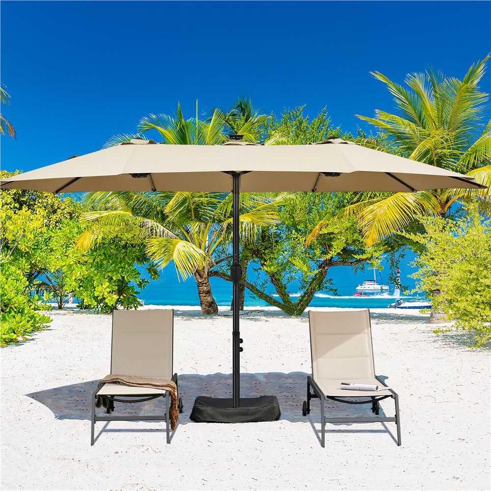 Archie & Oscar™ Harworth 13ft Large Patio Umbrella with 36 Solar Lights ...