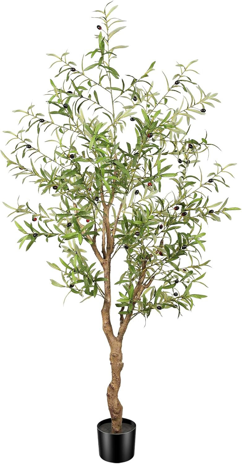 One Allium Way® Artificial Olive Tree with Planter Natural Olive ...